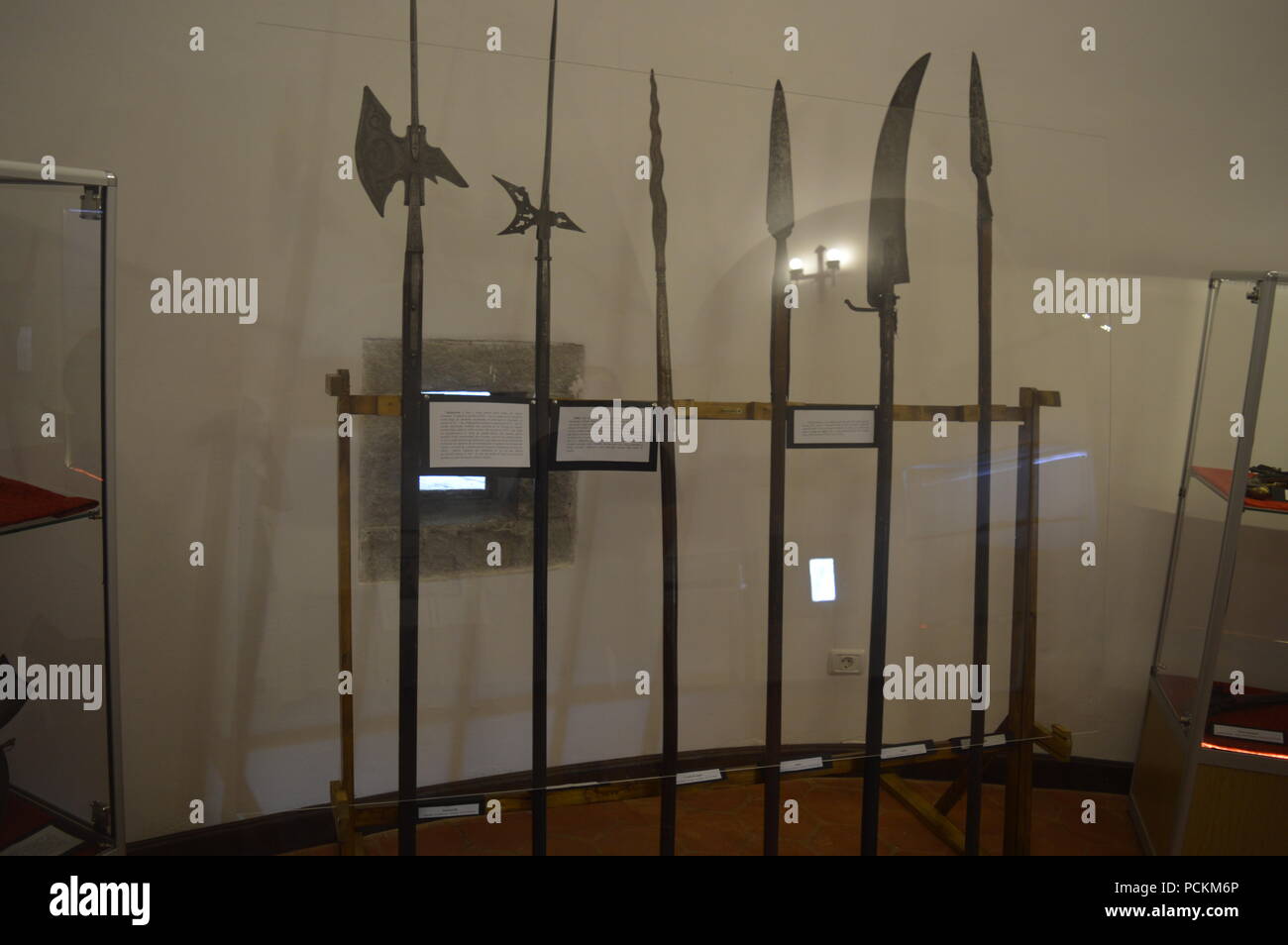 Weapons on display at museum Stock Photo - Alamy