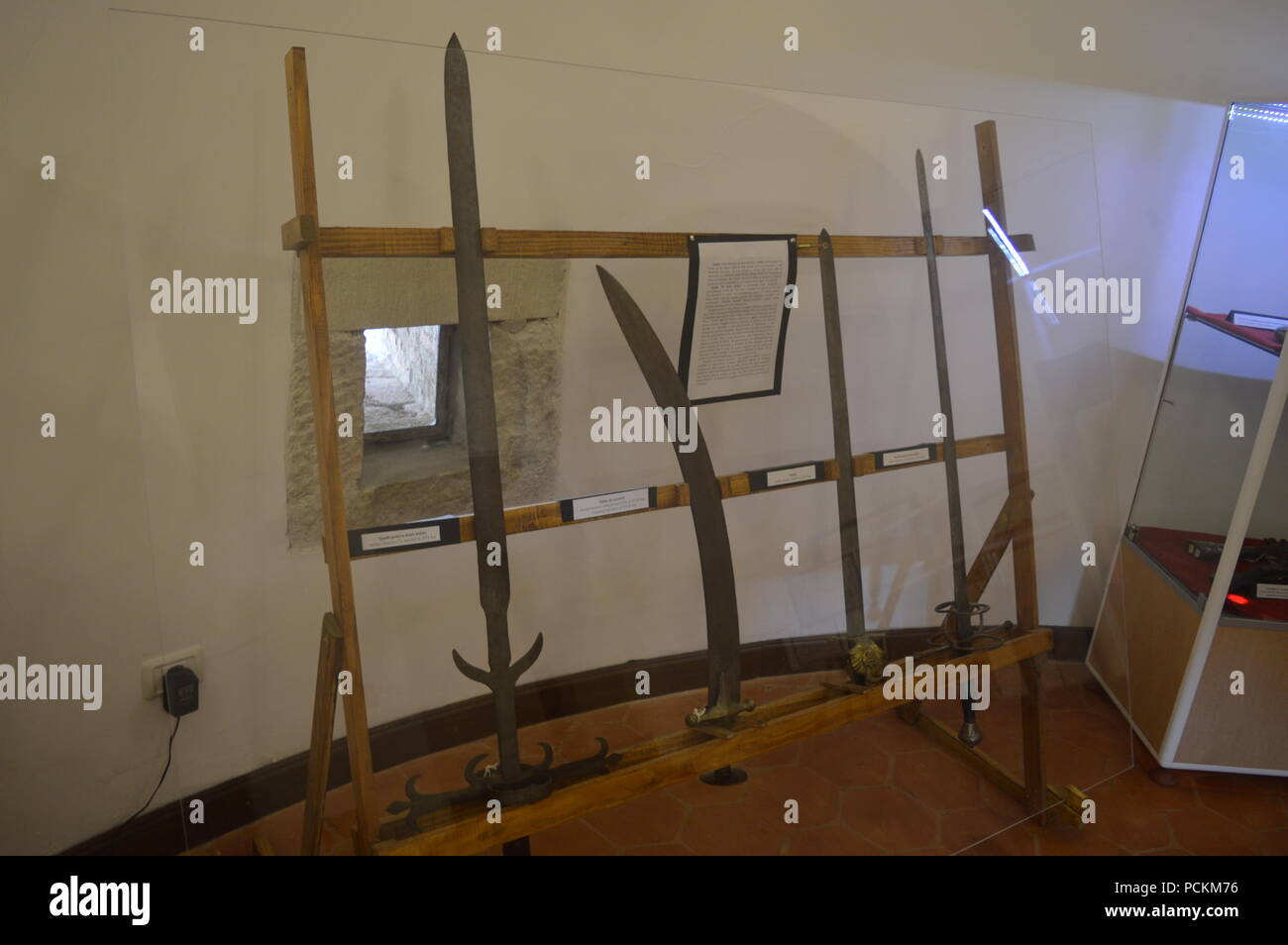 Weapons on display at museum Stock Photo - Alamy