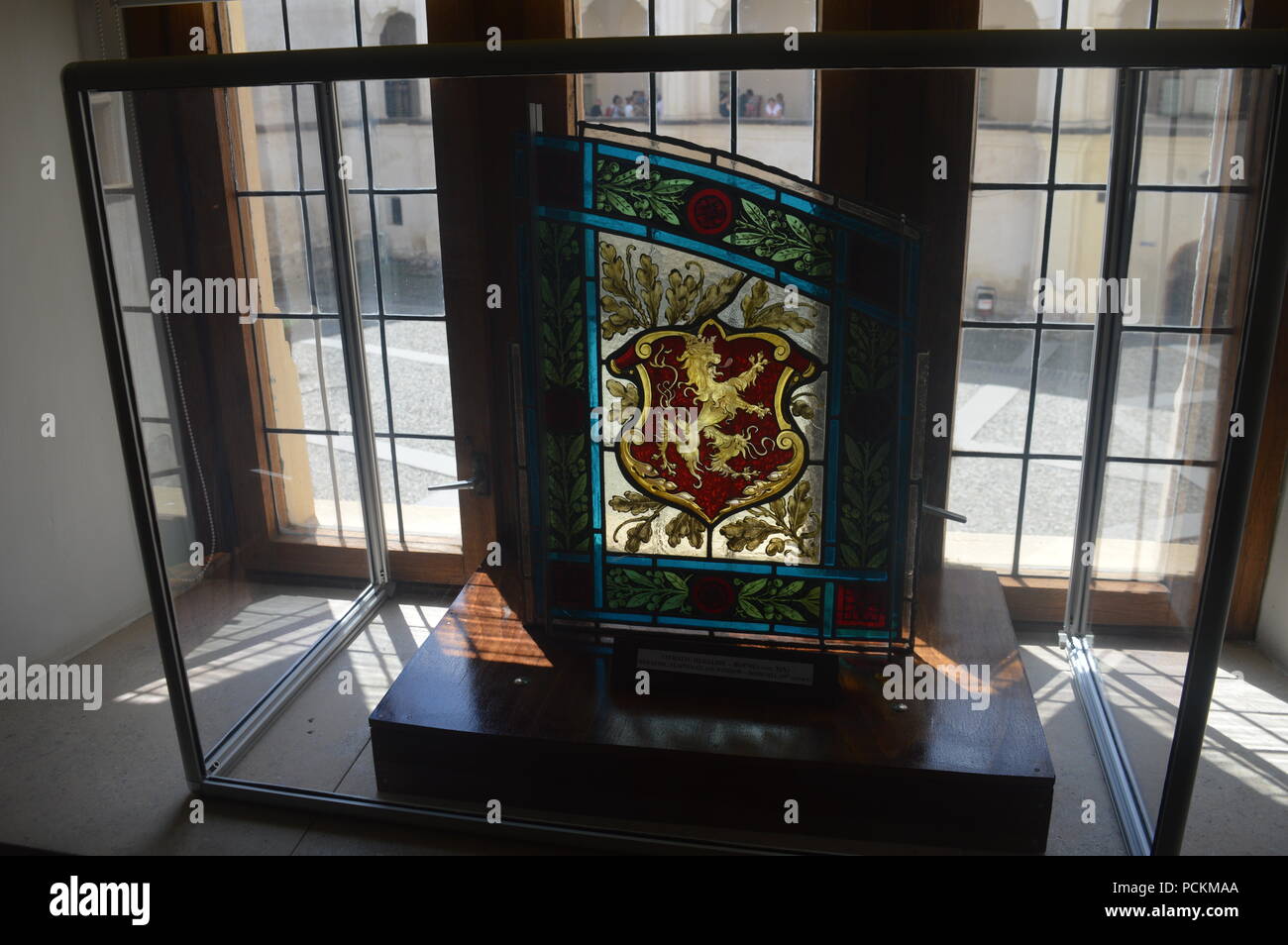 Heraldic stained-glass window Stock Photo - Alamy