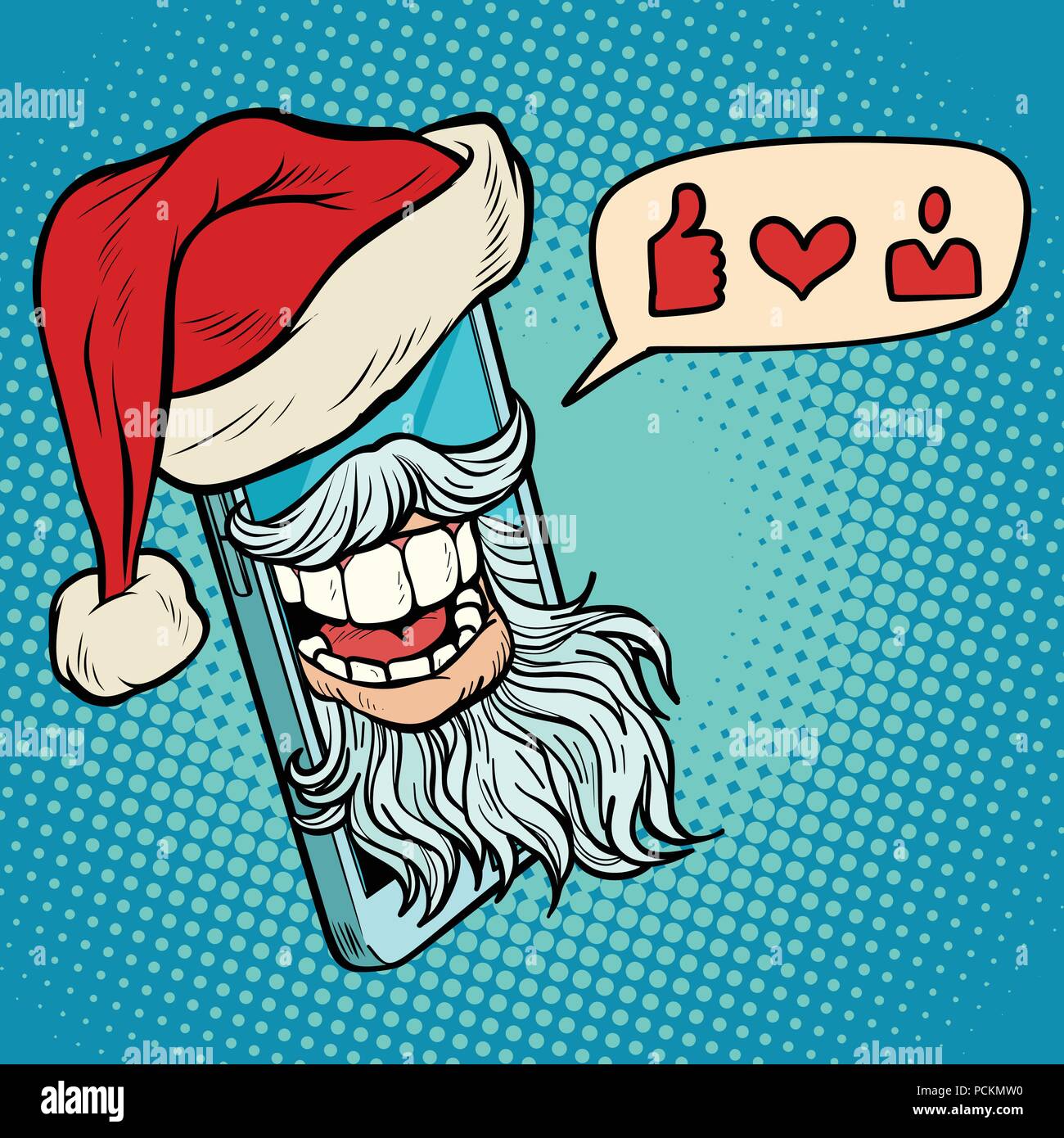 Santa claus telephone christmas Stock Vector Images - Alamy