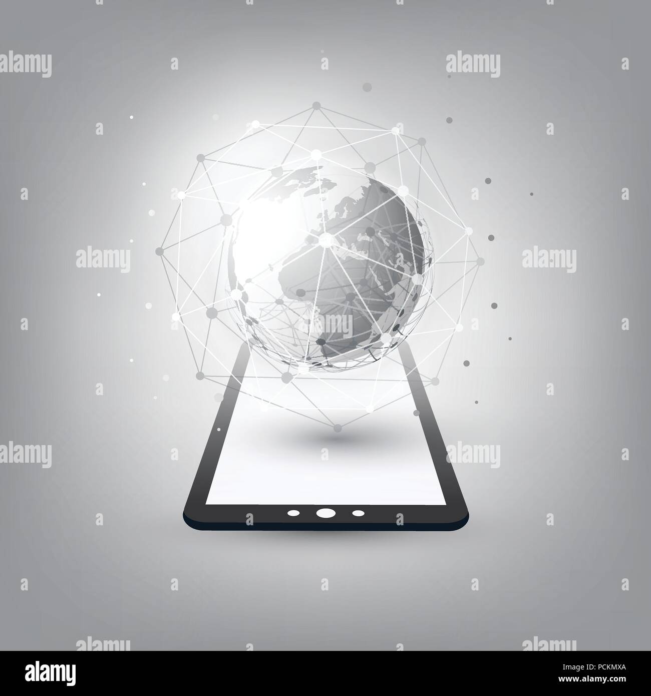 Cloud Computing Design Concept with Earth Globe and Tablet PC - Digital ...