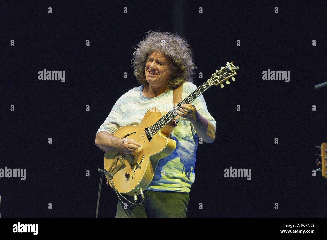 American jazz guitarist Pat Metheny performs live on stage during the ...