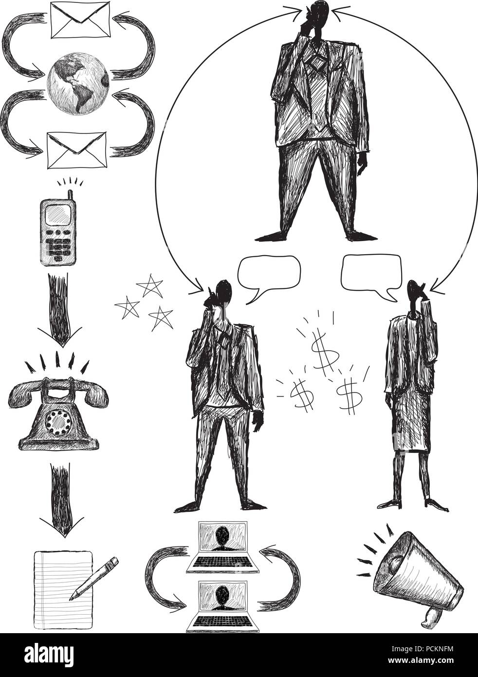 Telephone drawing Stock Vector Images - Alamy