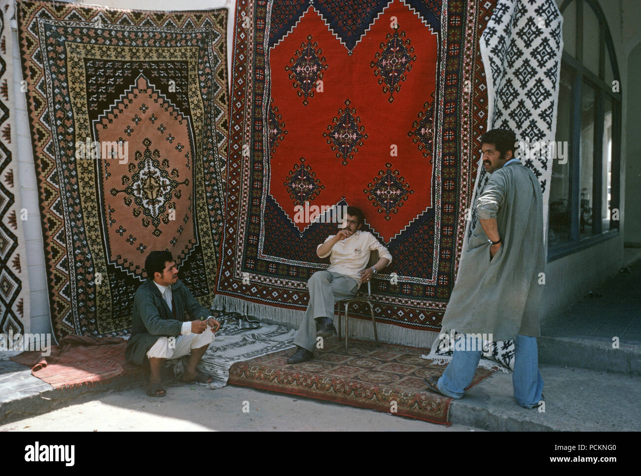 Carpet stall in market, South Tunisia, North Africa Stock Photo - Alamy