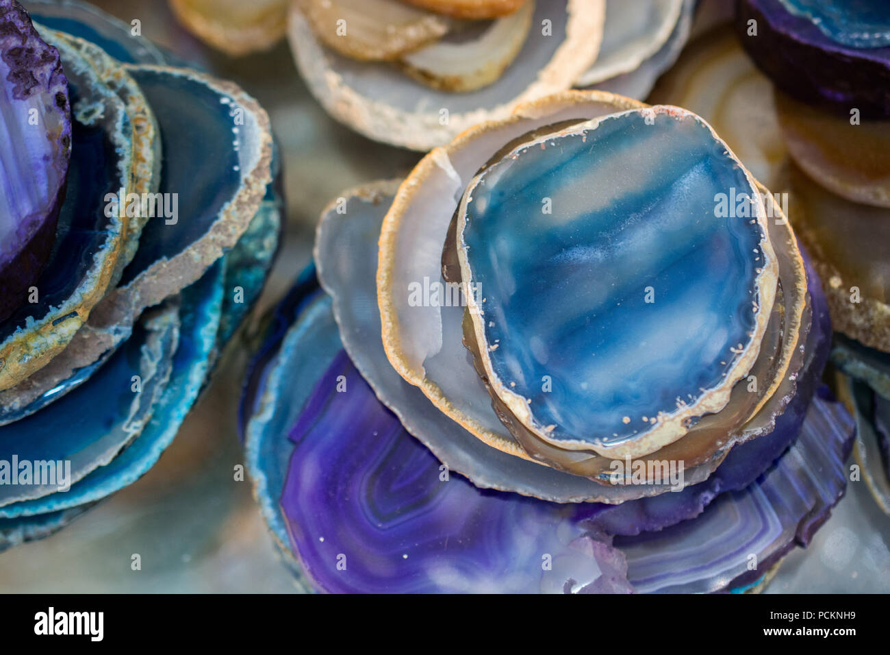 A cross section of Agate gemstone as natural mineral rock Stock Photo ...