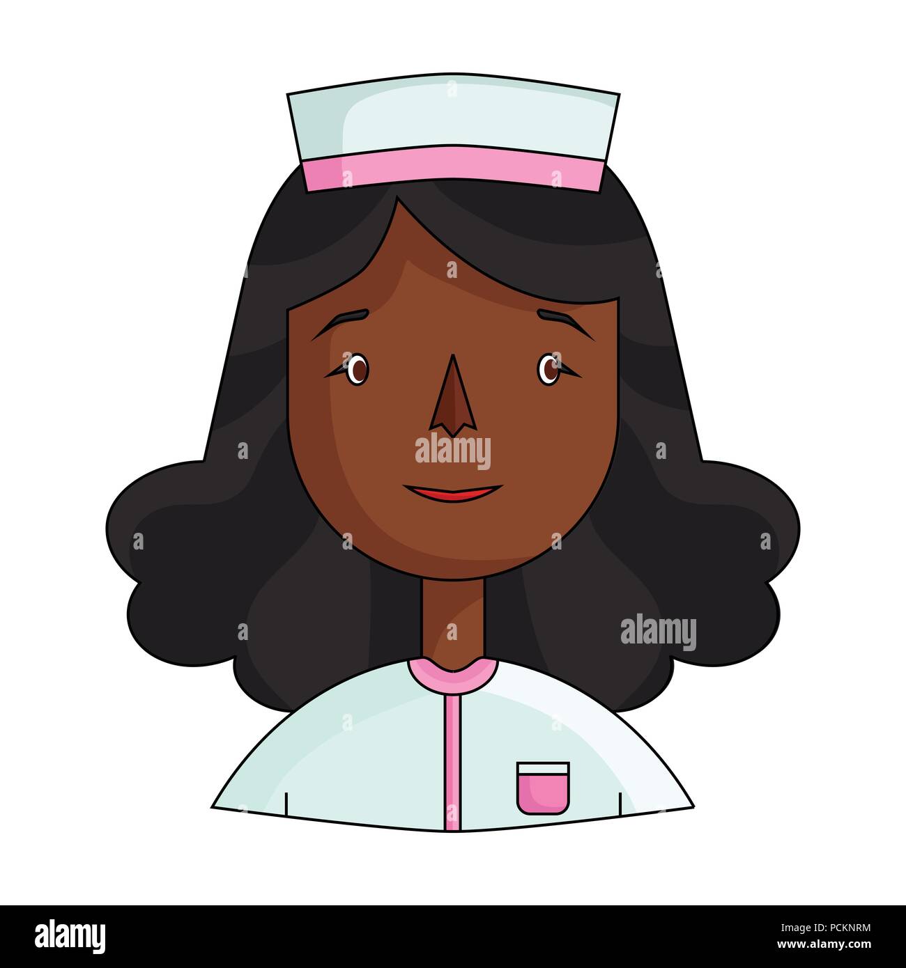 Nurse icon in cartoon style isolated on white background. People of ...