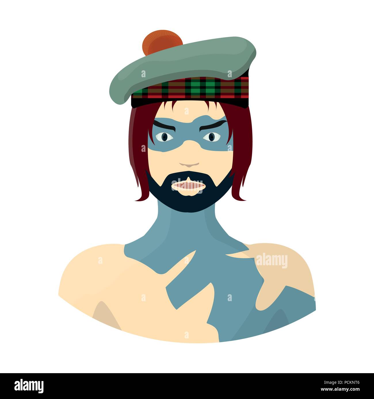 Scottish man kilt beard Stock Vector Images - Alamy