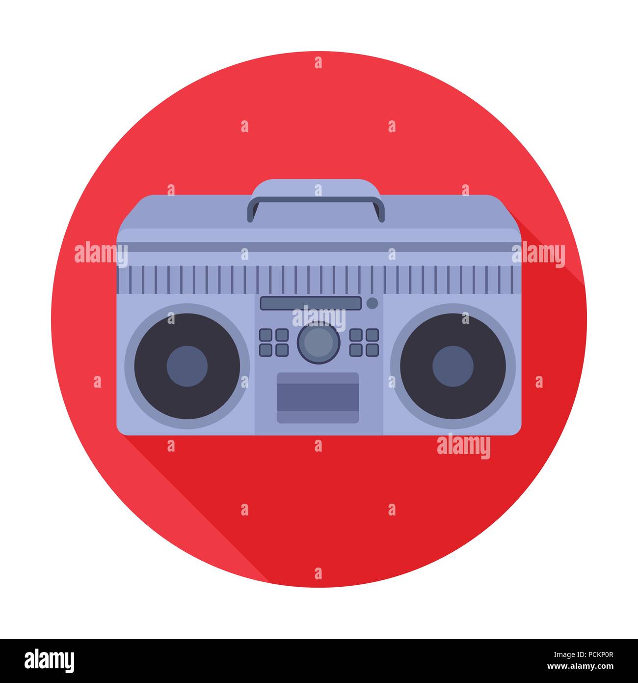 Boombox icon in flat design isolated on white background. Hipster style ...