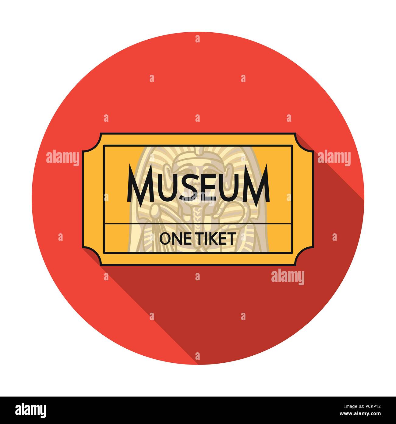 Ticketto the museum icon in flat style isolated on white background ...