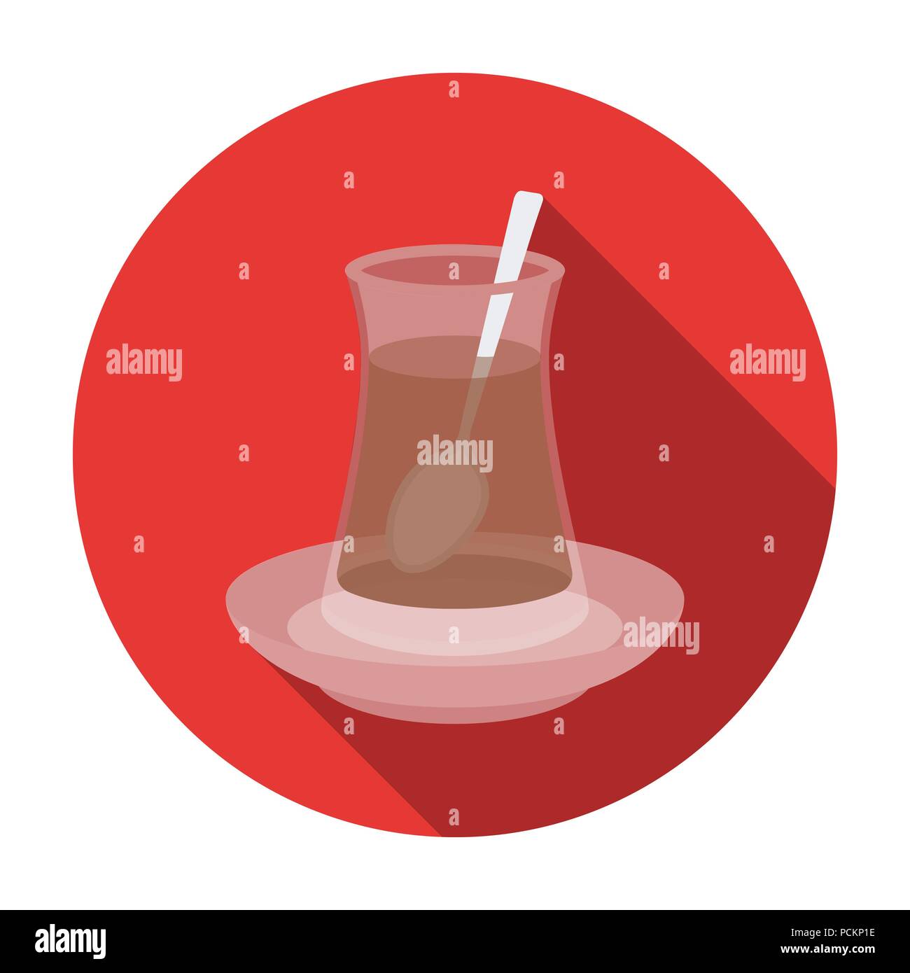 Turkish tea icon in flat style isolated on white background. Turkey ...