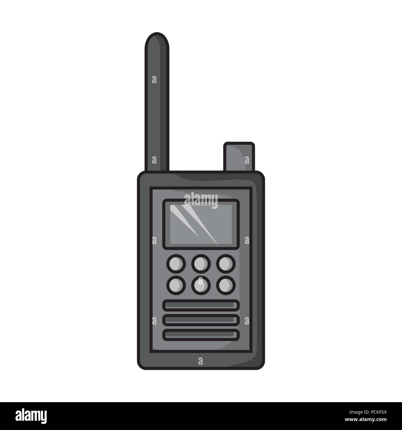 Handheld transceiver icon in monochrome style isolated on white ...
