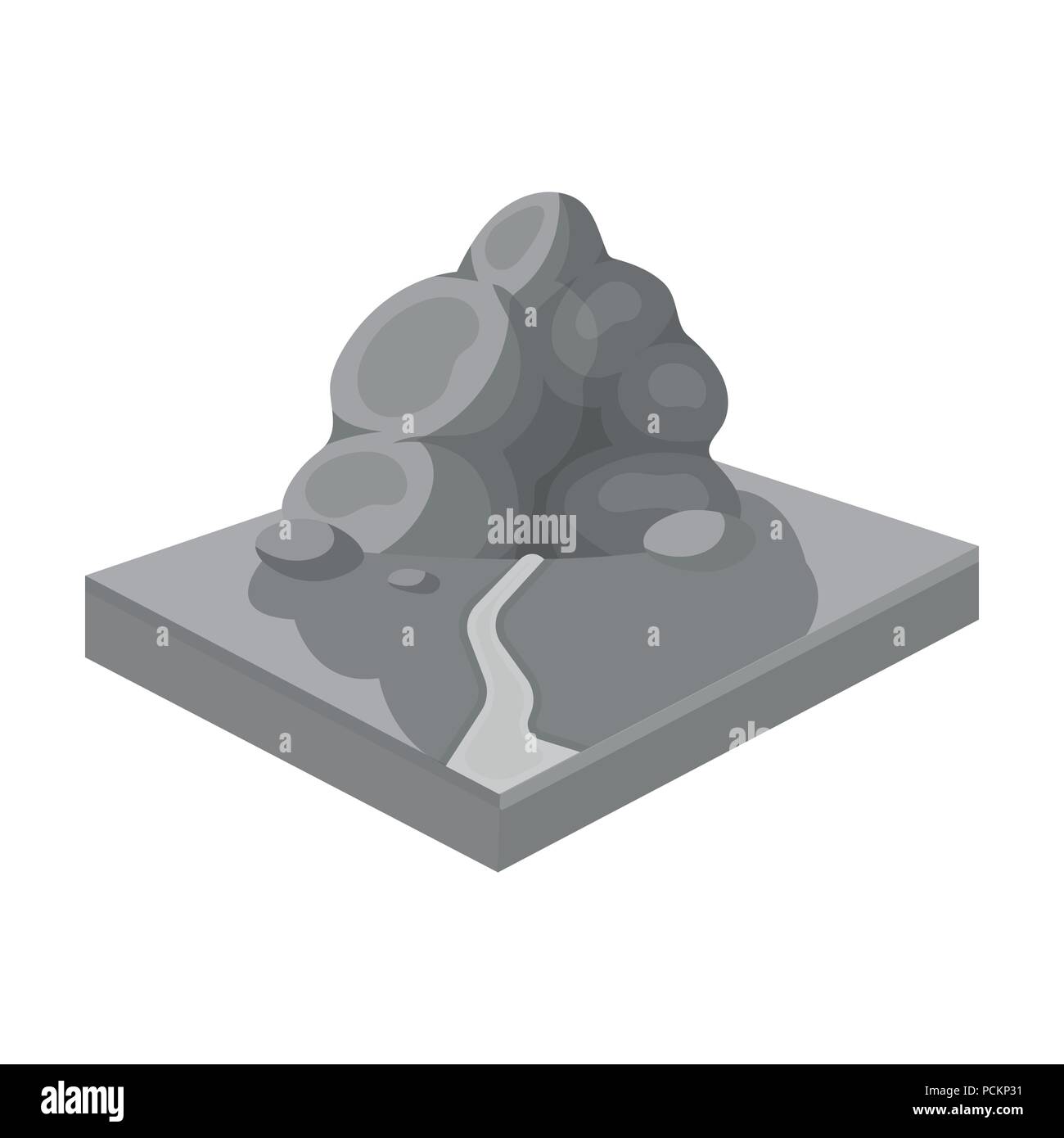 boulder,earth,grass,icon,illustration,isolated,isometric,landscape ...