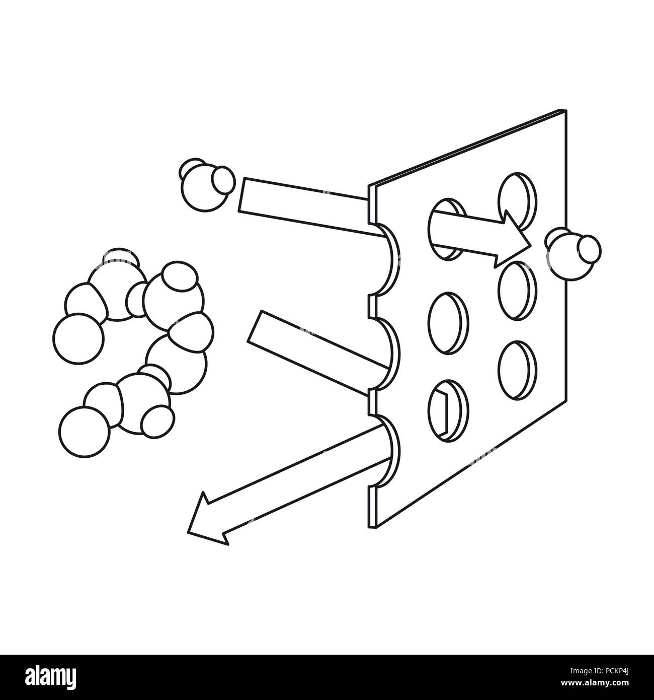 Water filtration icon in outline design isolated on white background ...