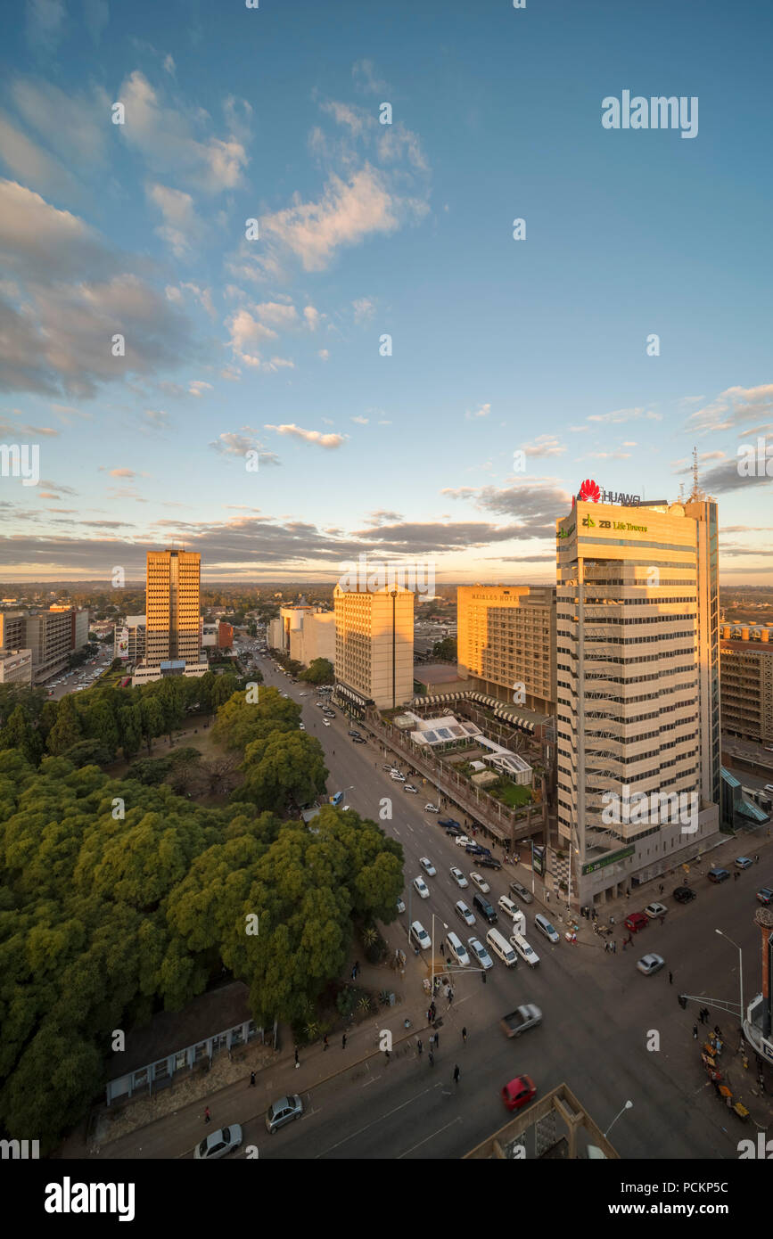 A sunset view over Zimbabwe's capital city, Harare Stock Photo - Alamy