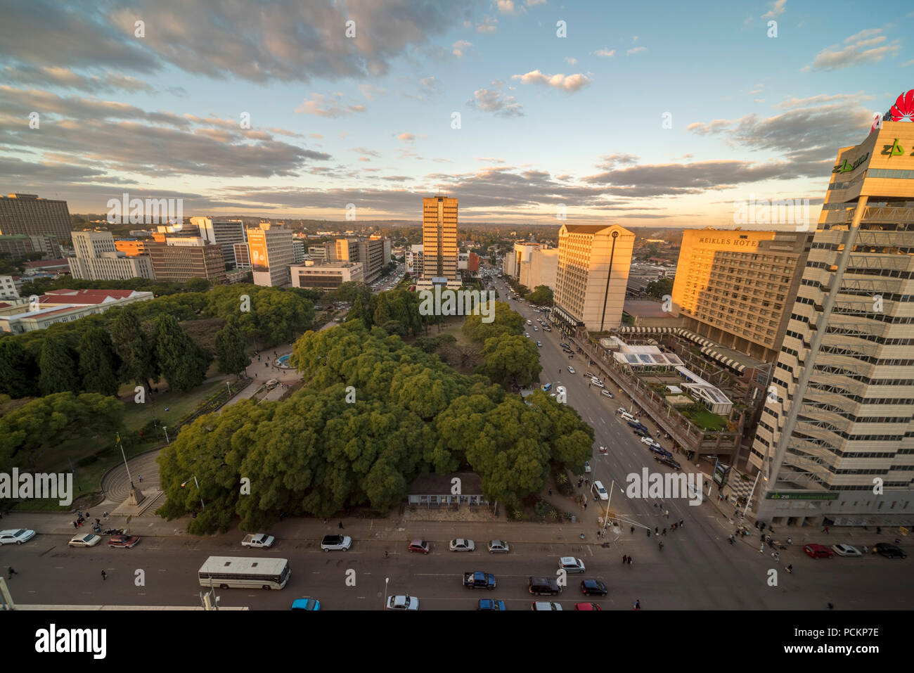 A sunset view over Zimbabwe's capital city, Harare Stock Photo - Alamy