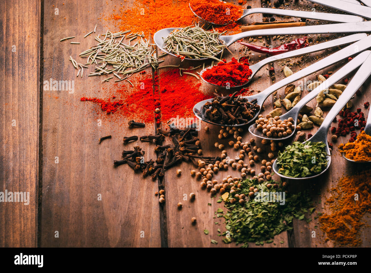 Most popular condiments, spices and seasoners Stock Photo - Alamy