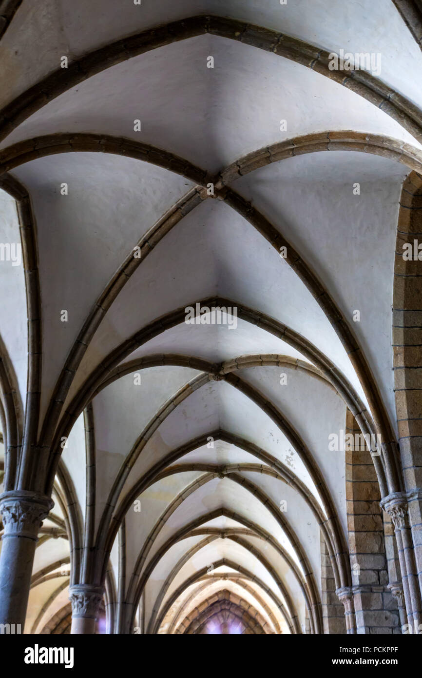 Medieval abbey ceiling, Mont Saint-Michel, France Stock Photo - Alamy