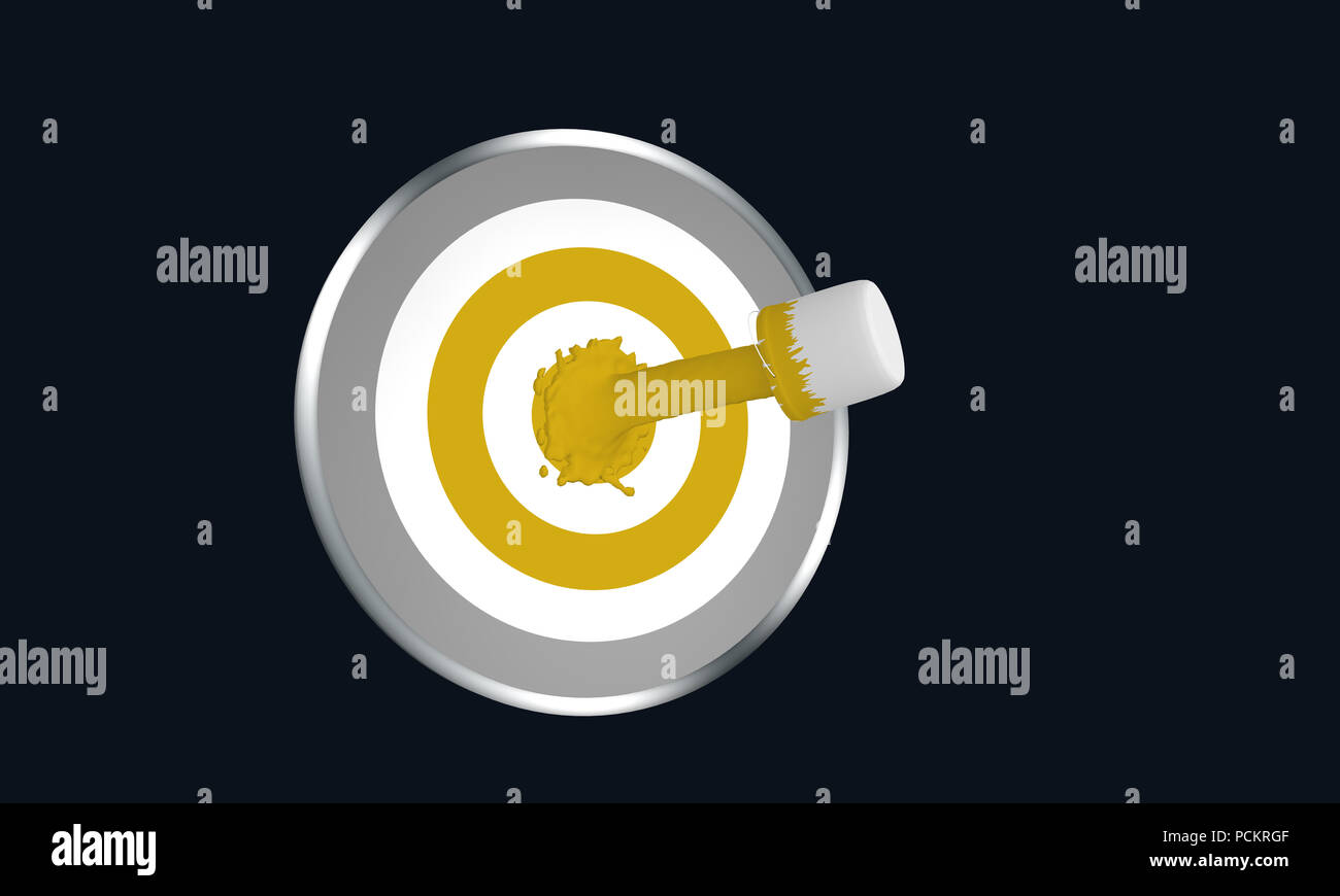 Color to life! yellow color ray on target. 3d rendering Stock Photo - Alamy