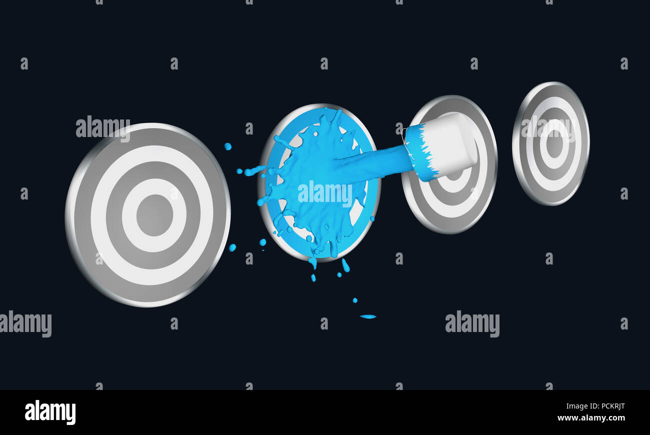 blue color ray on target. 3d rendering Stock Photo - Alamy