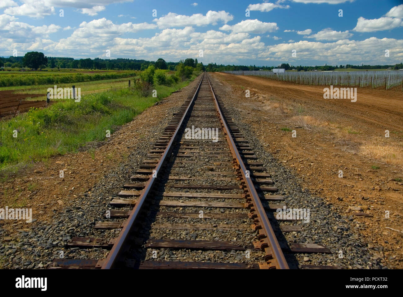 Railroad tracks, Marion County, Oregon Stock Photo - Alamy