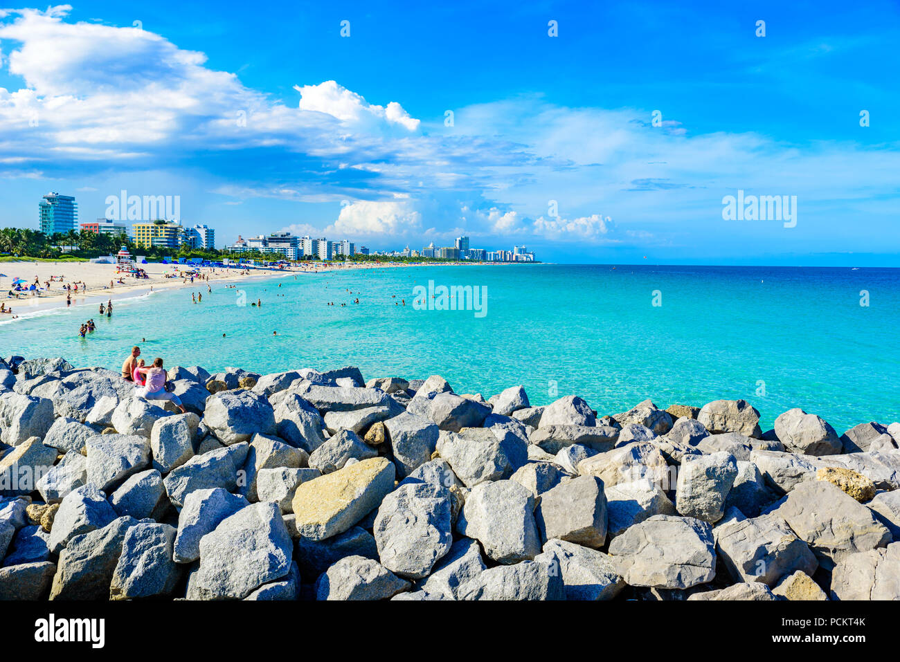 South Pointe Park and Pier at South Beach of Miami Beach. Paradise and ...