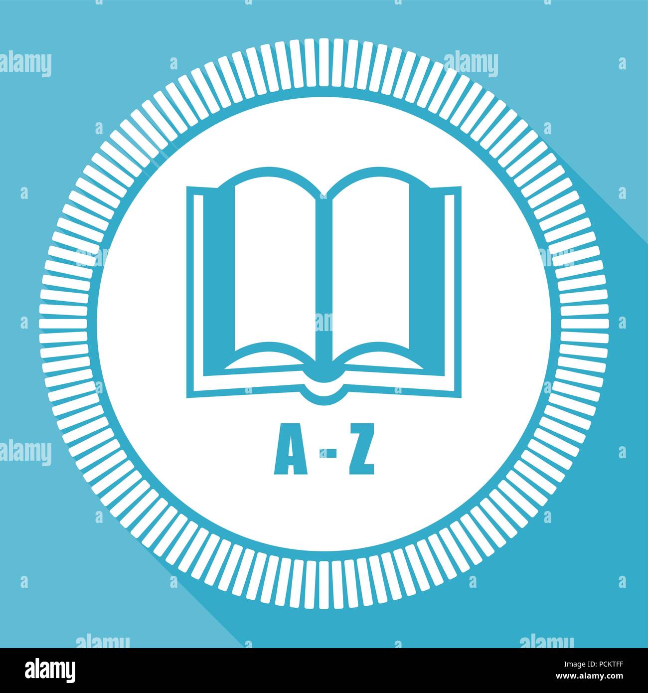 Dictionary editable flat vector icon, translate square web button, blue ...