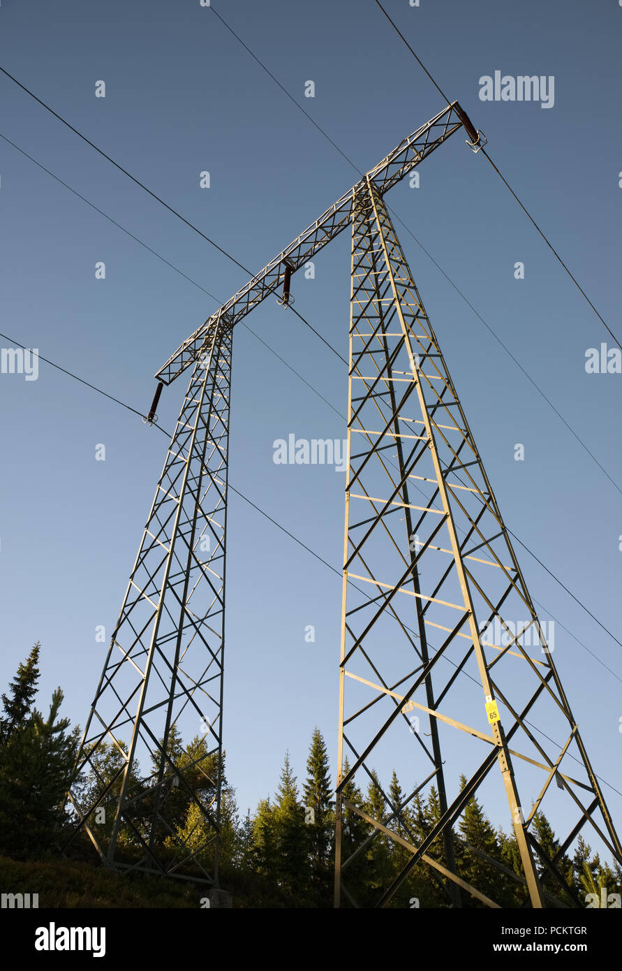 Steel lattice electricity pylon or transmission tower in Norway Stock ...