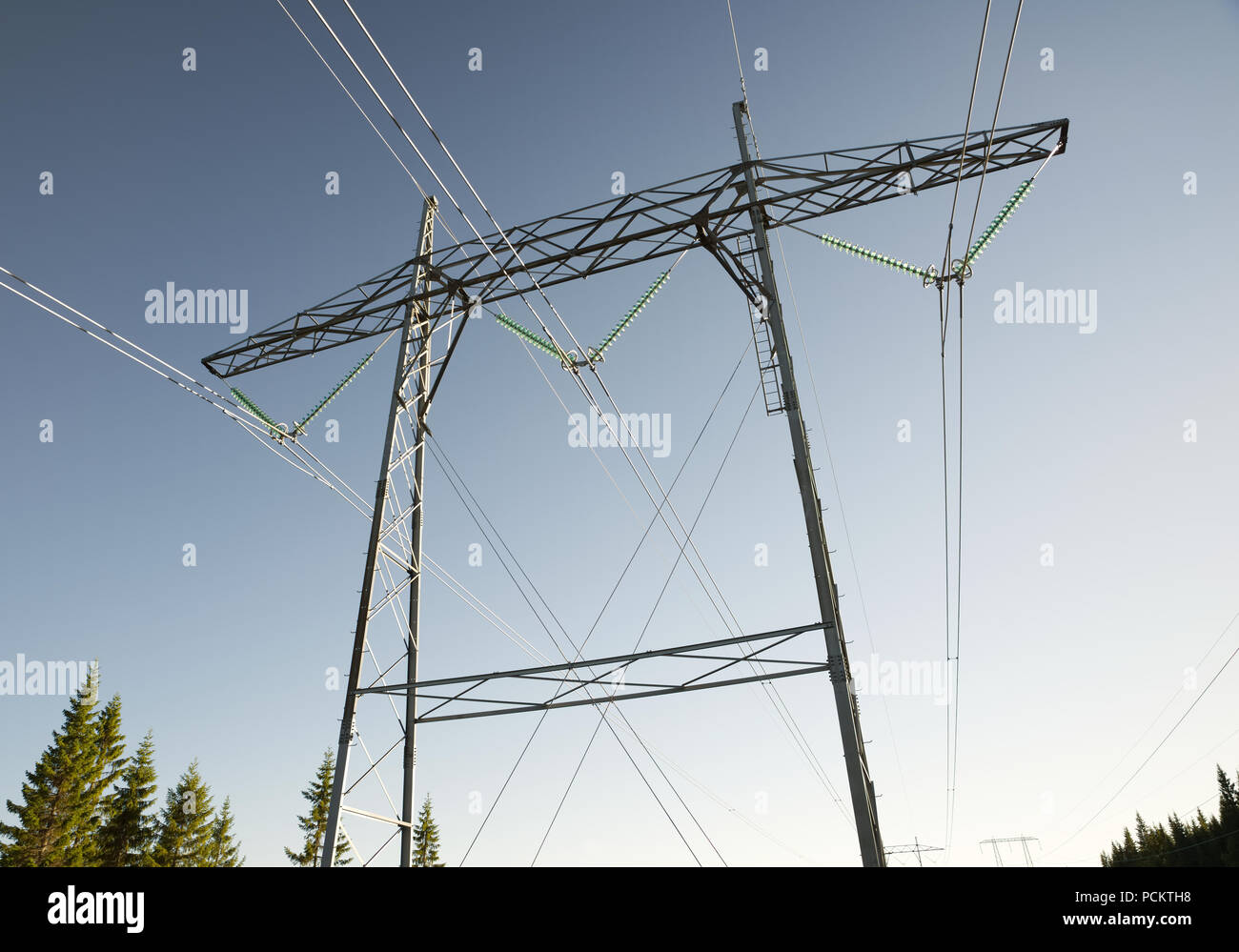Steel lattice electricity pylon or transmission tower in Norway Stock ...