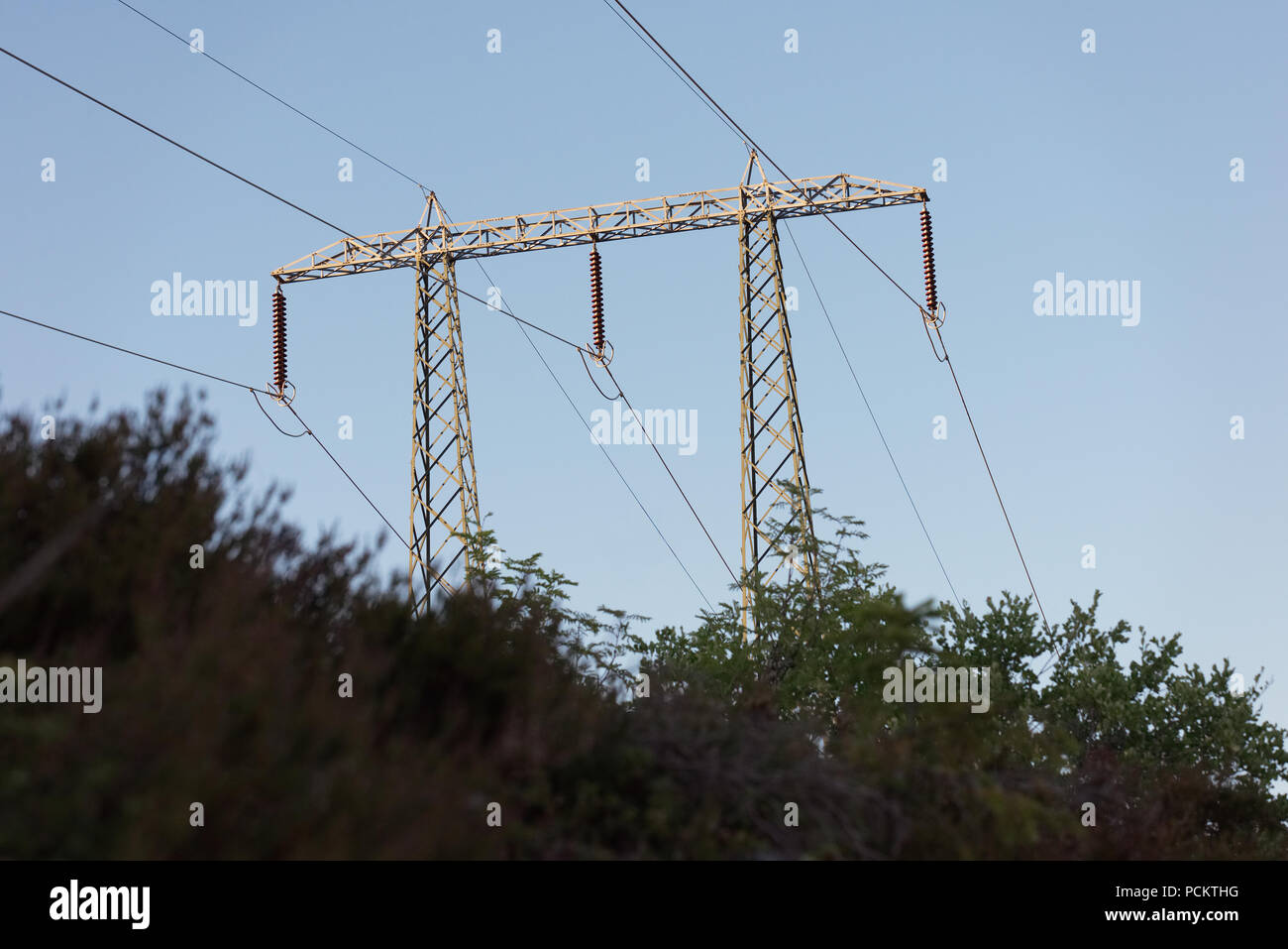 Steel lattice electricity pylon or transmission tower in Norway Stock ...