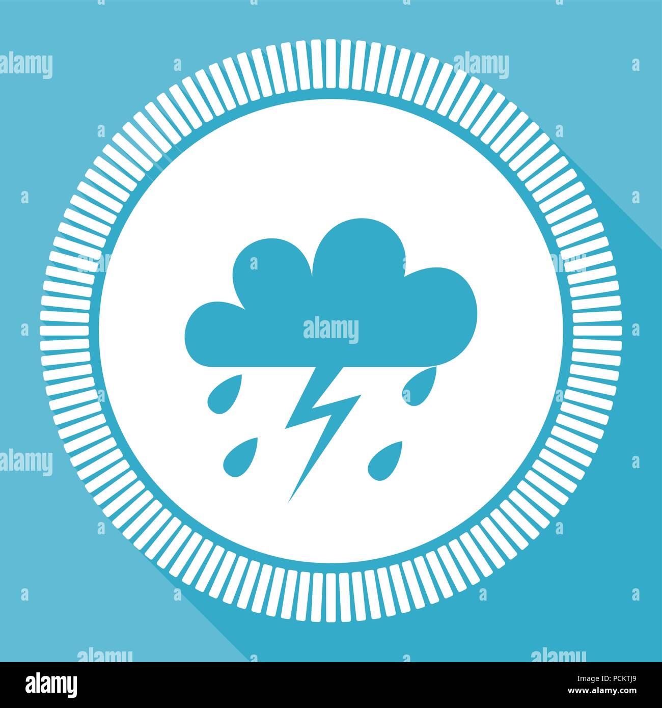 Storm editable flat vector icon, weather forecast square web button ...