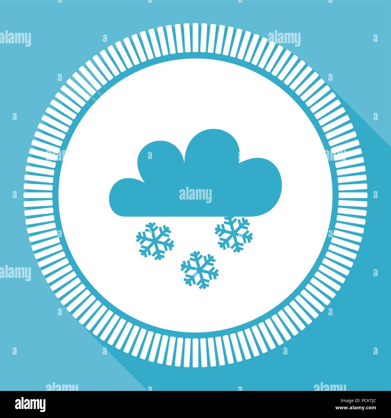 Snowing editable flat vector icon, weather forecast square web button ...