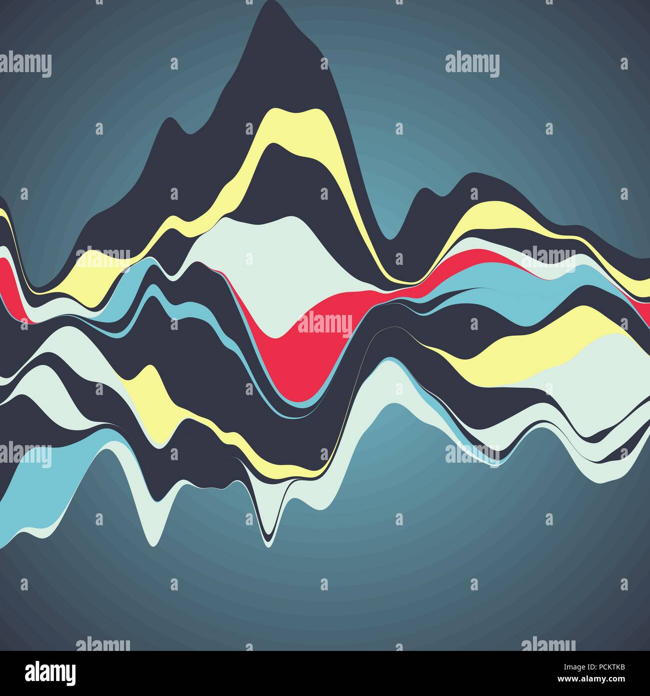 Big data visualization. Streamgraph. Futuristic infographic. Inf Stock ...