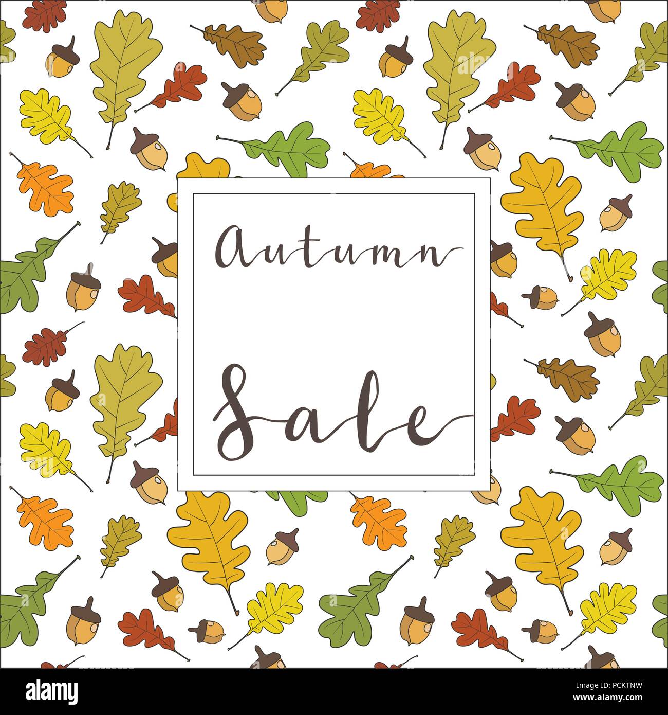 Autumn frame background. Wreath of autumn leaves. Multicolored maple ...