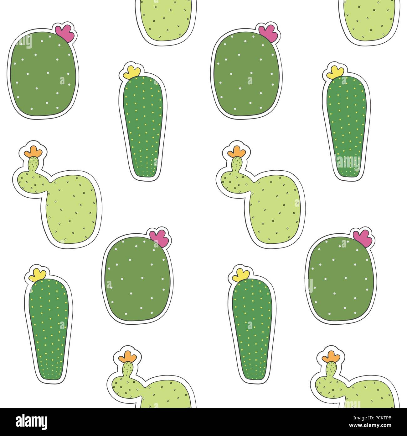 Seamless pattern of Mexican cactus flower. Cactus patches collection ...