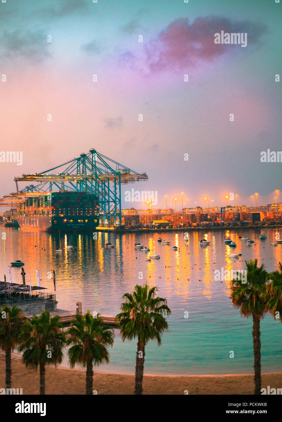 Birzebbuga freeport sunset malta hi-res stock photography and images ...