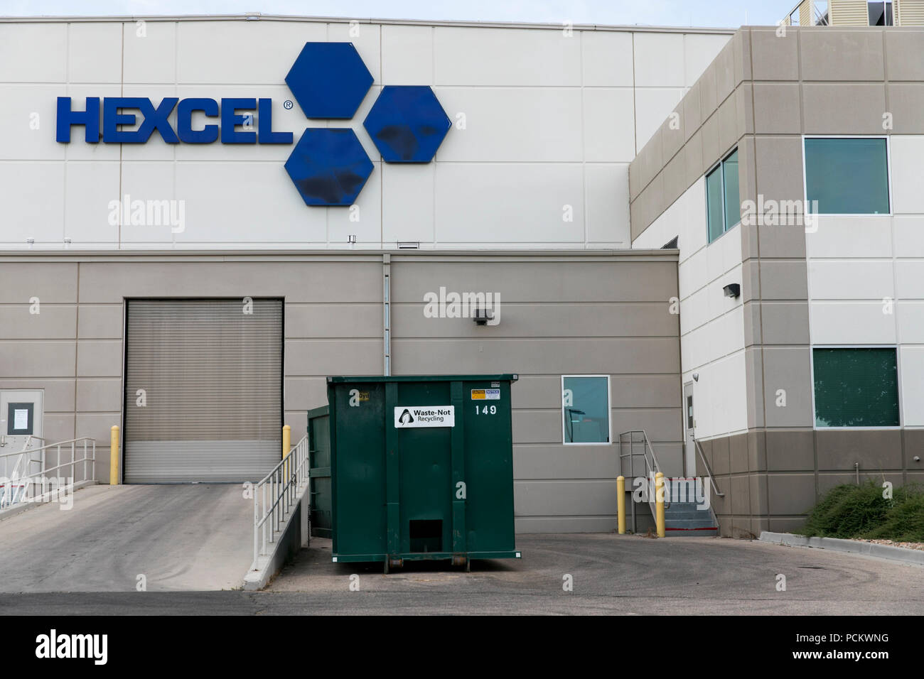 A logo sign outside of a facility occupied by the Hexcel Corporation in Windsor, Colorado, on ...