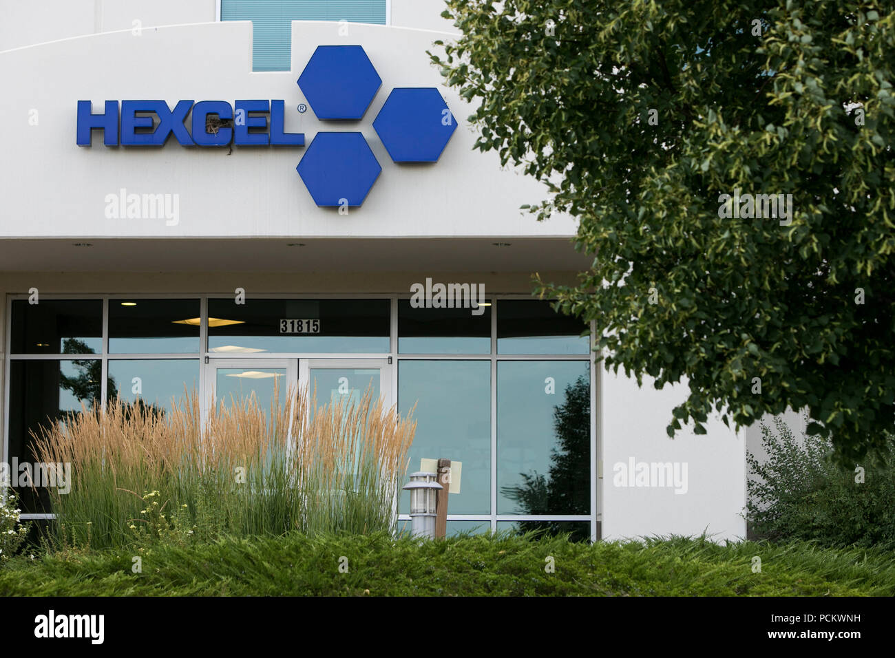 A logo sign outside of a facility occupied by the Hexcel Corporation in Windsor, Colorado, on ...
