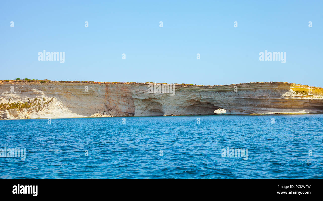 Panoramic Maltese landscape, sea, cliff, rock formation Stock Photo - Alamy