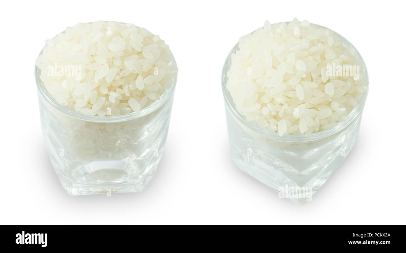 Japanese Cuisine, Uncooked Japanese Rice in A Glass Cup Isolated on ...