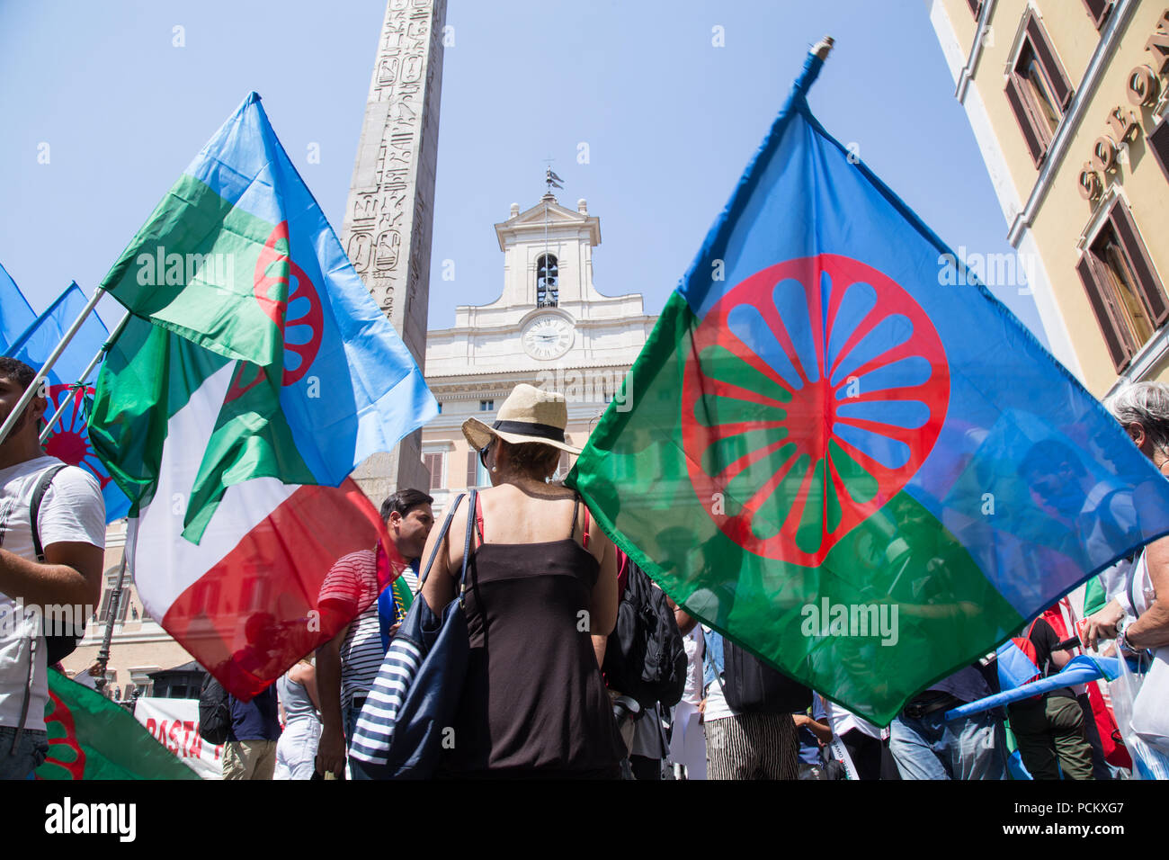 Roma, Italy. 02nd Aug, 2018. Demonstration in front of Palazzo di ...