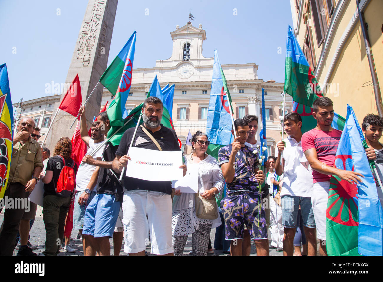 Roma, Italy. 02nd Aug, 2018. Demonstration in front of Palazzo di ...