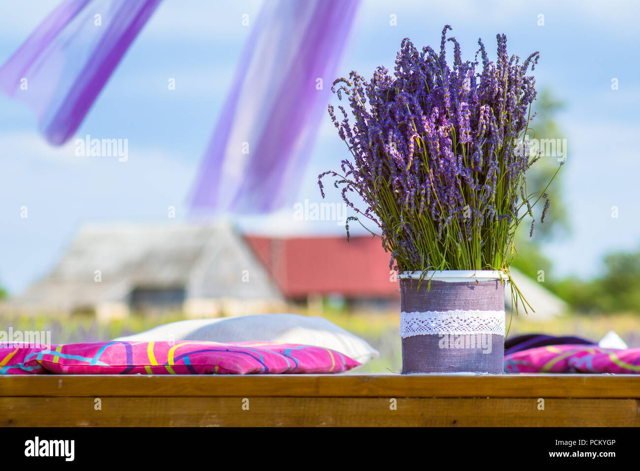 Lavender in bucket hi-res stock photography and images - Alamy