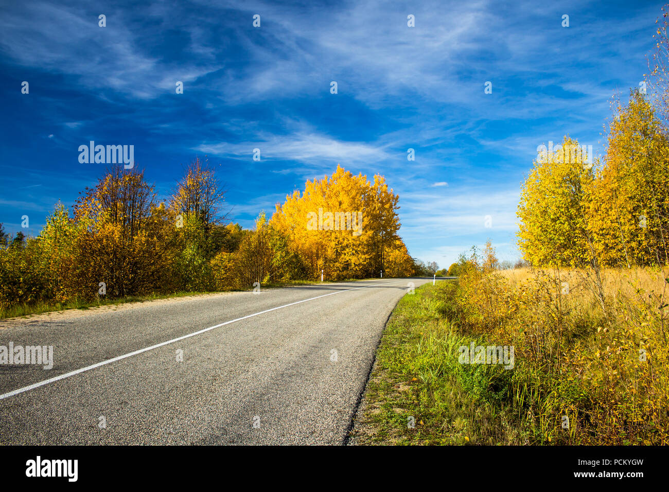 Road and Fall Stock Photo - Alamy