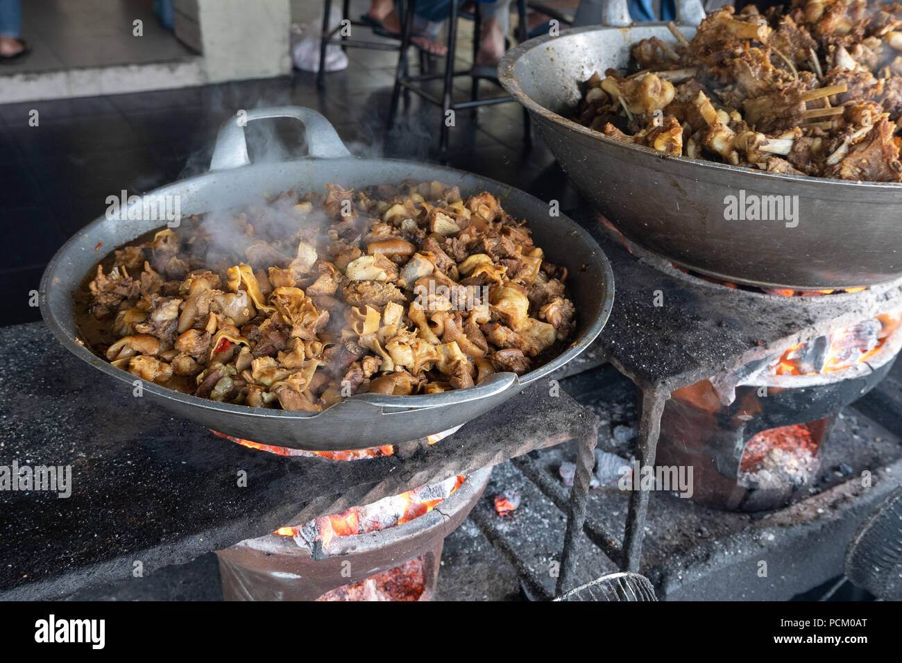 traditional cooking of goat or beef intestines with soup Stock Photo ...
