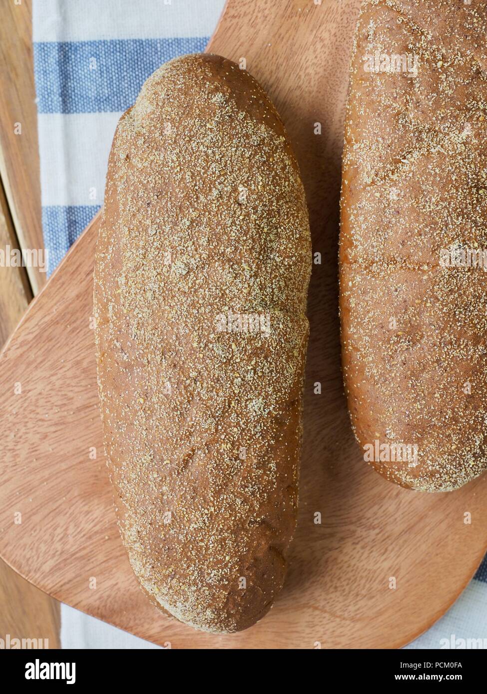 Whole-wheat bread baked in the oven Stock Photo - Alamy