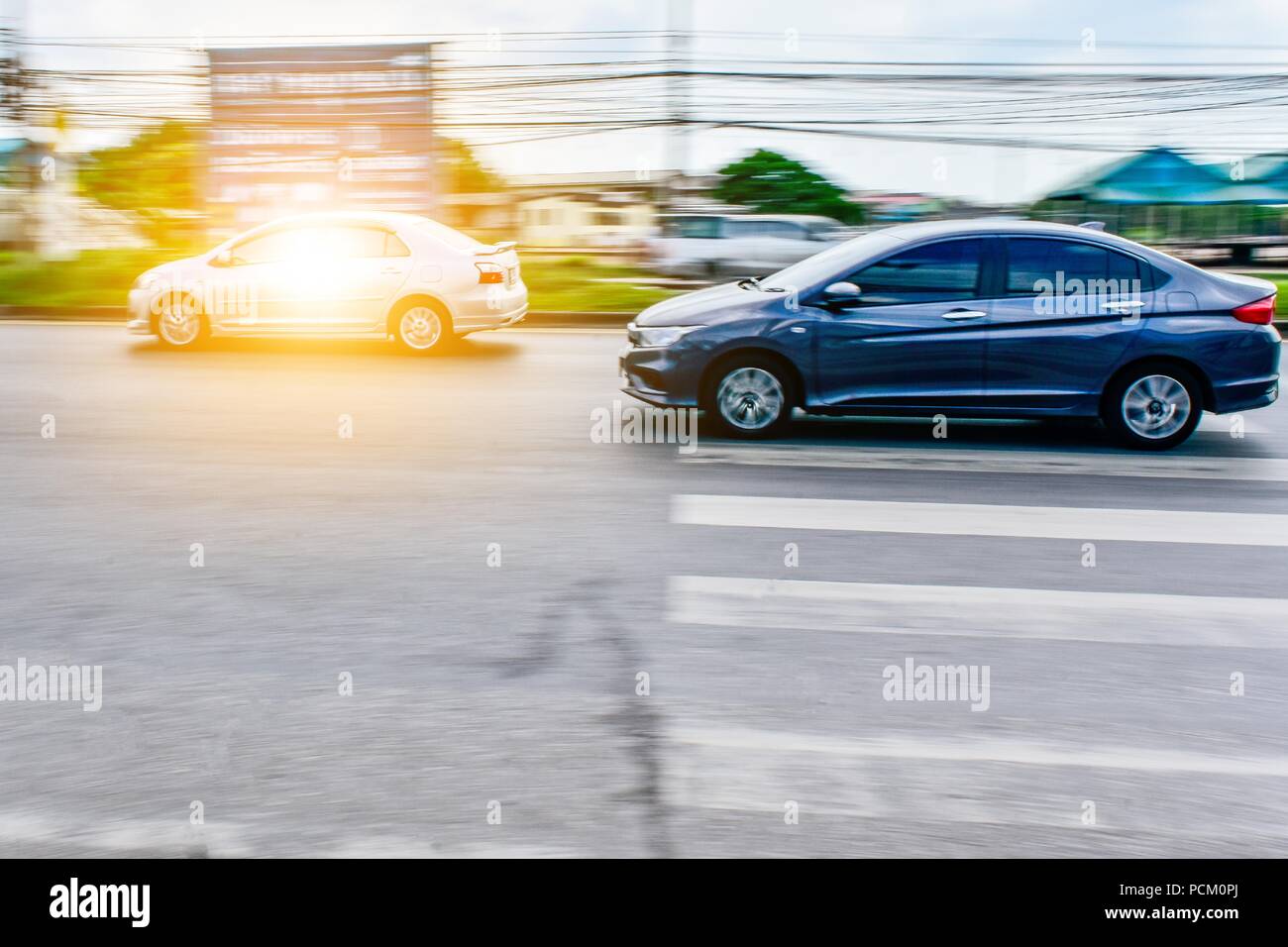 Car driving on high way road,Car a lot on the road Stock Photo - Alamy