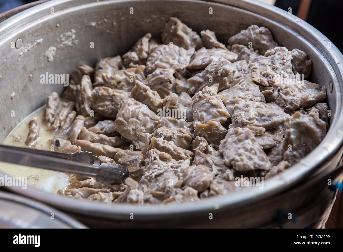 tempe. indonesian traditional food fermented soy bean Stock Photo - Alamy