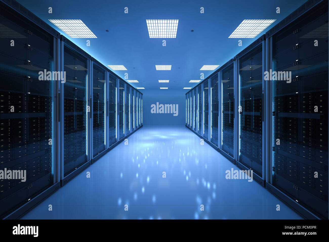 3d rendering server room or data center Stock Photo - Alamy