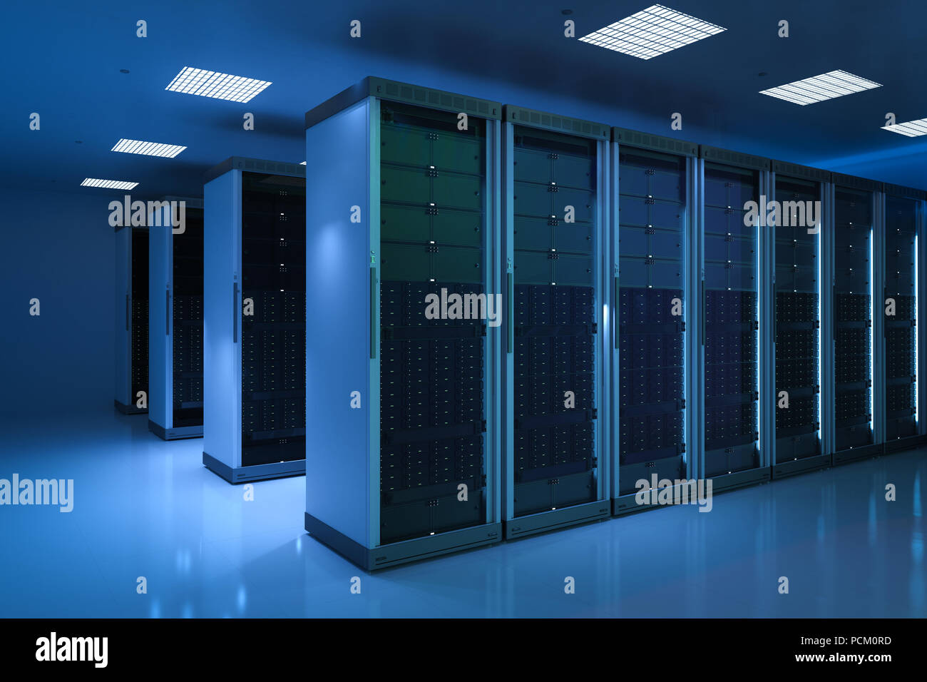 3d rendering server room or data center Stock Photo - Alamy