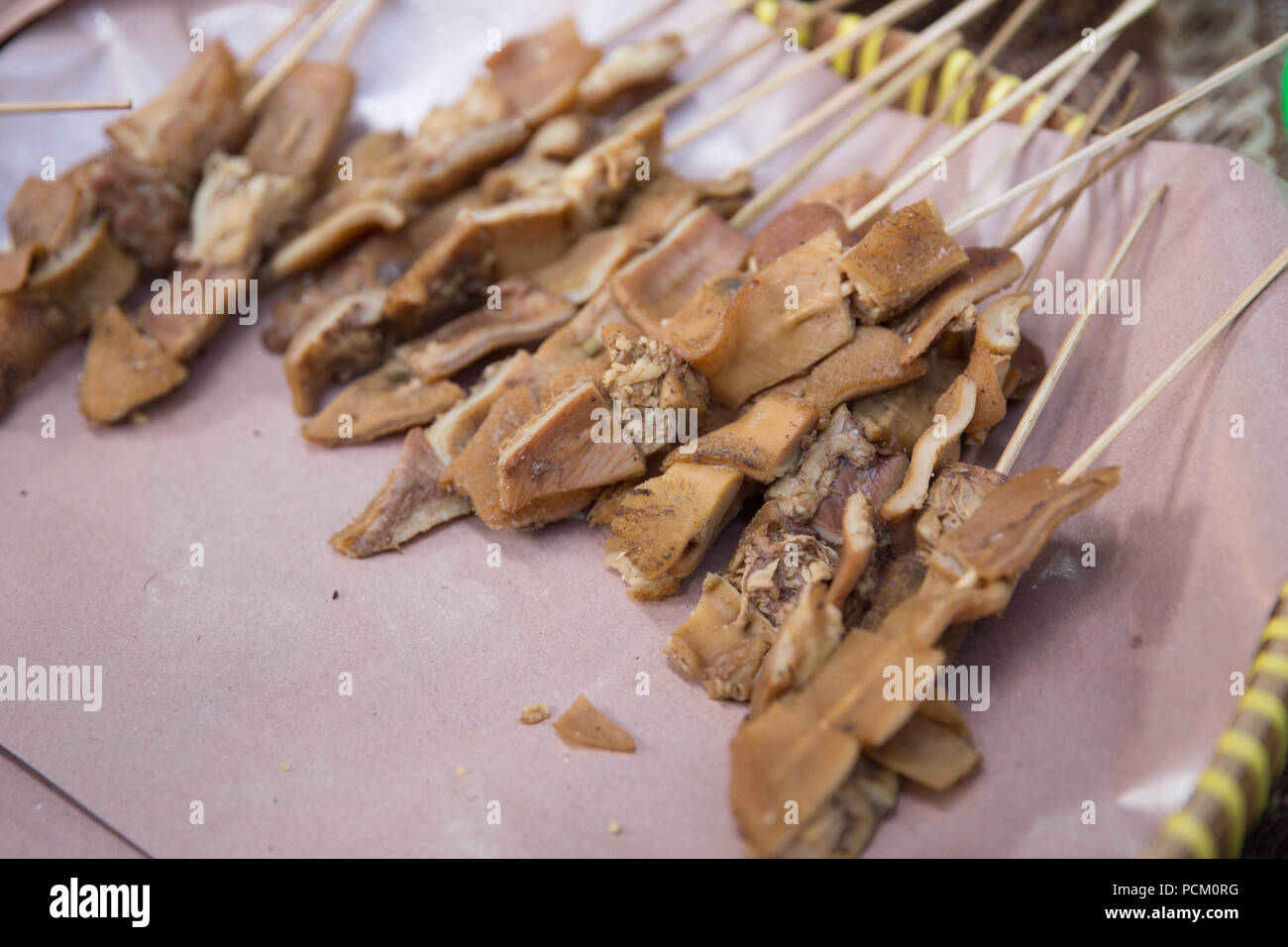 sate babat. indonesian traditional skewer or sate of beef belly Stock ...